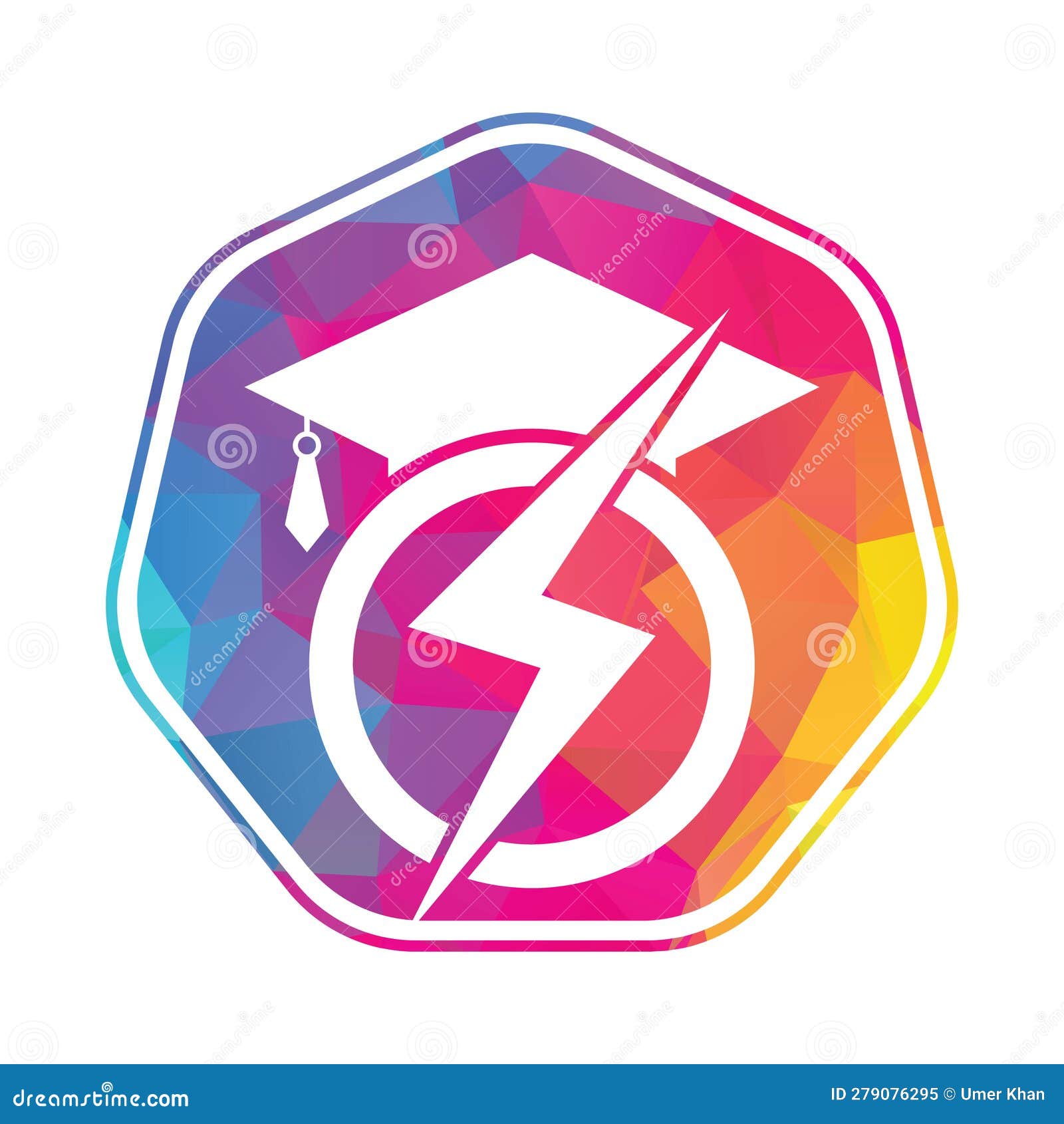 Flash Student Vector Logo Template. Stock Vector - Illustration of ...