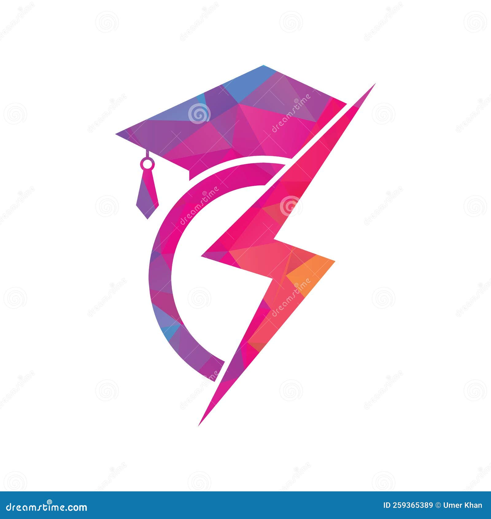 Flash Student Vector Logo Template. Stock Vector - Illustration of ...