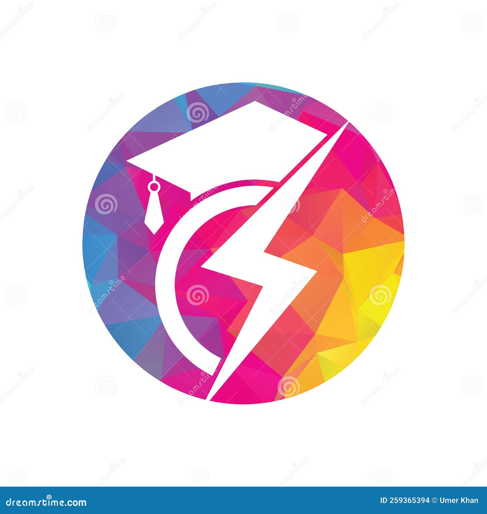 Flash Student Vector Logo Template. Stock Vector - Illustration of ...