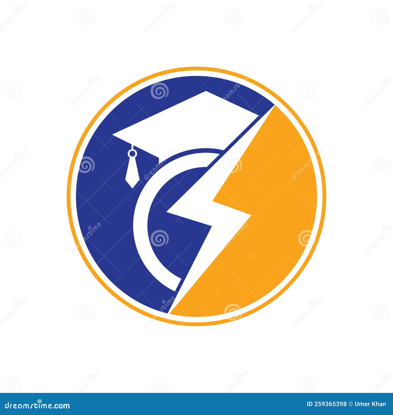 Flash Student Vector Logo Template. Stock Vector - Illustration of ...