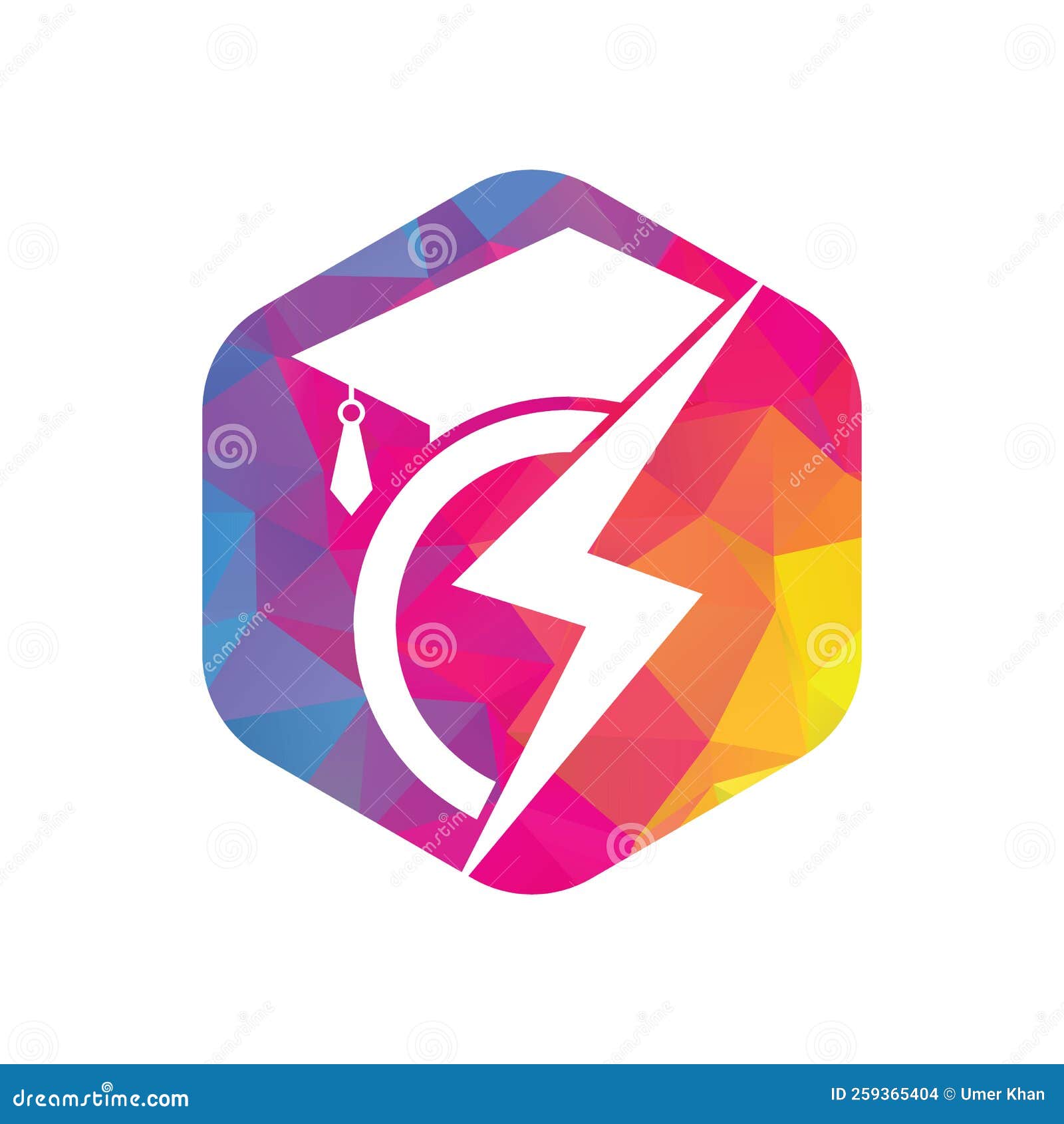 Flash Student Vector Logo Template. Stock Vector - Illustration of ...