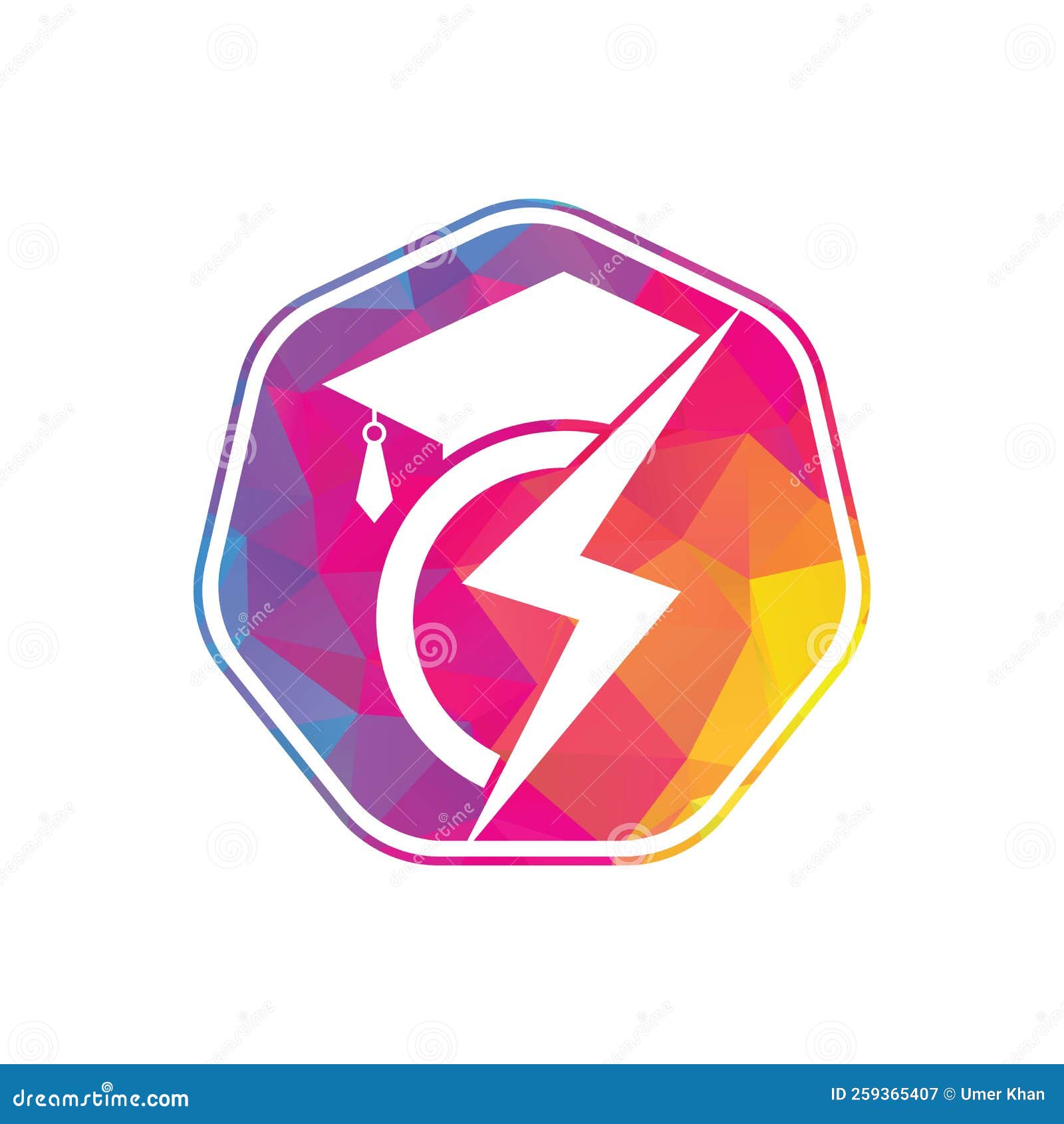 Flash Student Vector Logo Template. Stock Vector - Illustration of ...