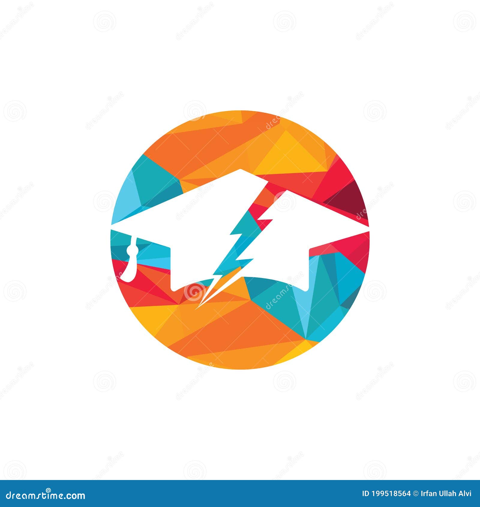 Flash Student Vector Logo Template. Stock Vector - Illustration of ...
