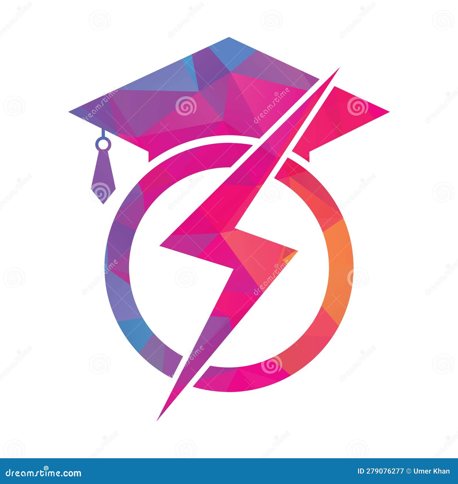 Flash Student Vector Logo Template. Stock Vector - Illustration of ...