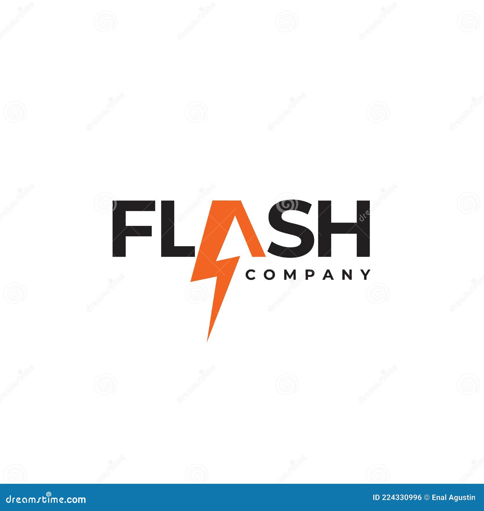 Flash Text Logo Design Template Stock Illustration - Illustration of ...