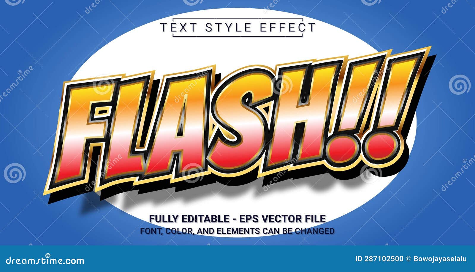 Flash Text Style Effect. Editable Graphic Text Template Stock ...