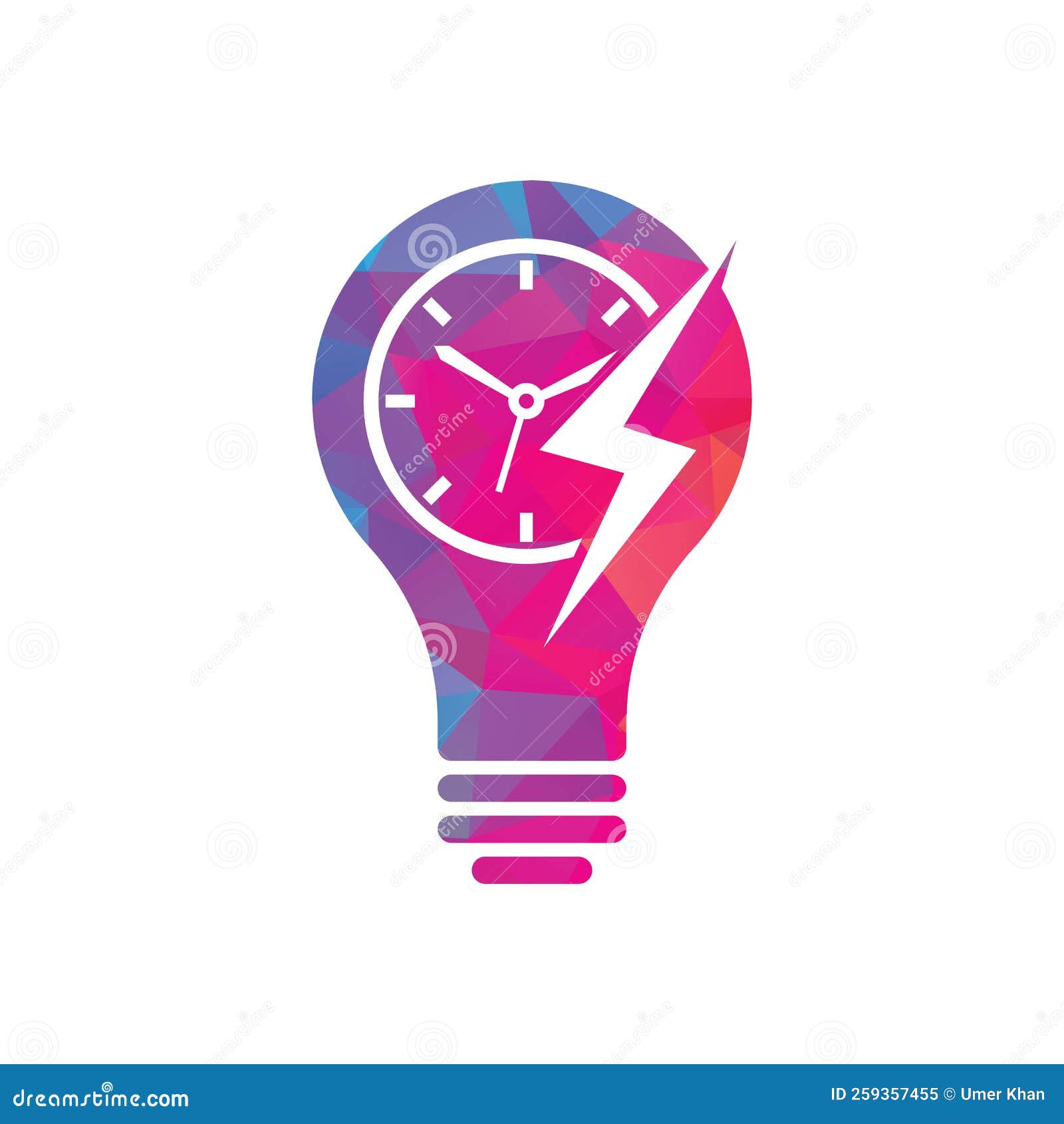 Flash Time Bulb Shape Concept Vector Logo Design. Stock Vector ...