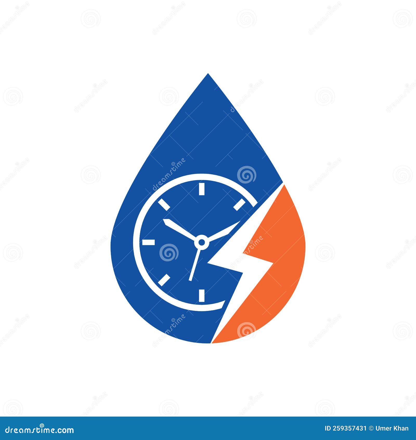Flash Time Drop Shape Concept Vector Logo Design. Stock Vector ...