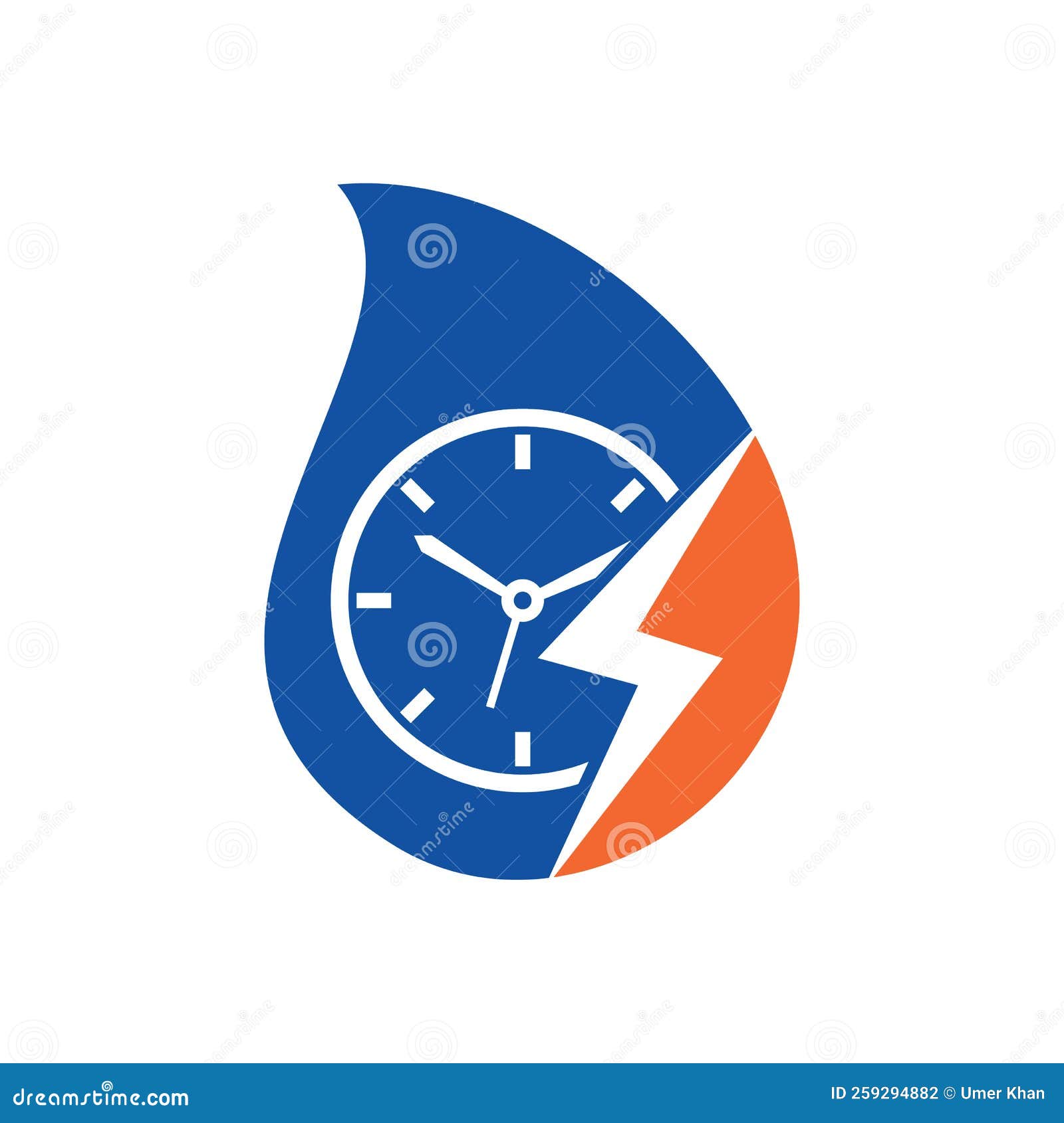 Flash Time Drop Shape Concept Vector Logo Design. Stock Vector ...