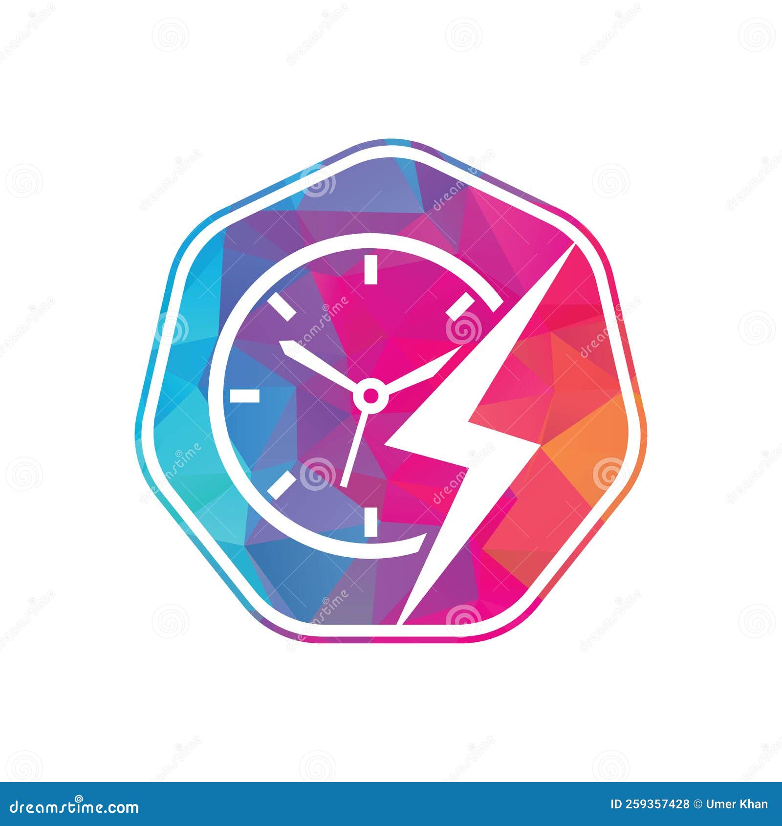 Flash Time Vector Logo Design. Stock Vector - Illustration of ...