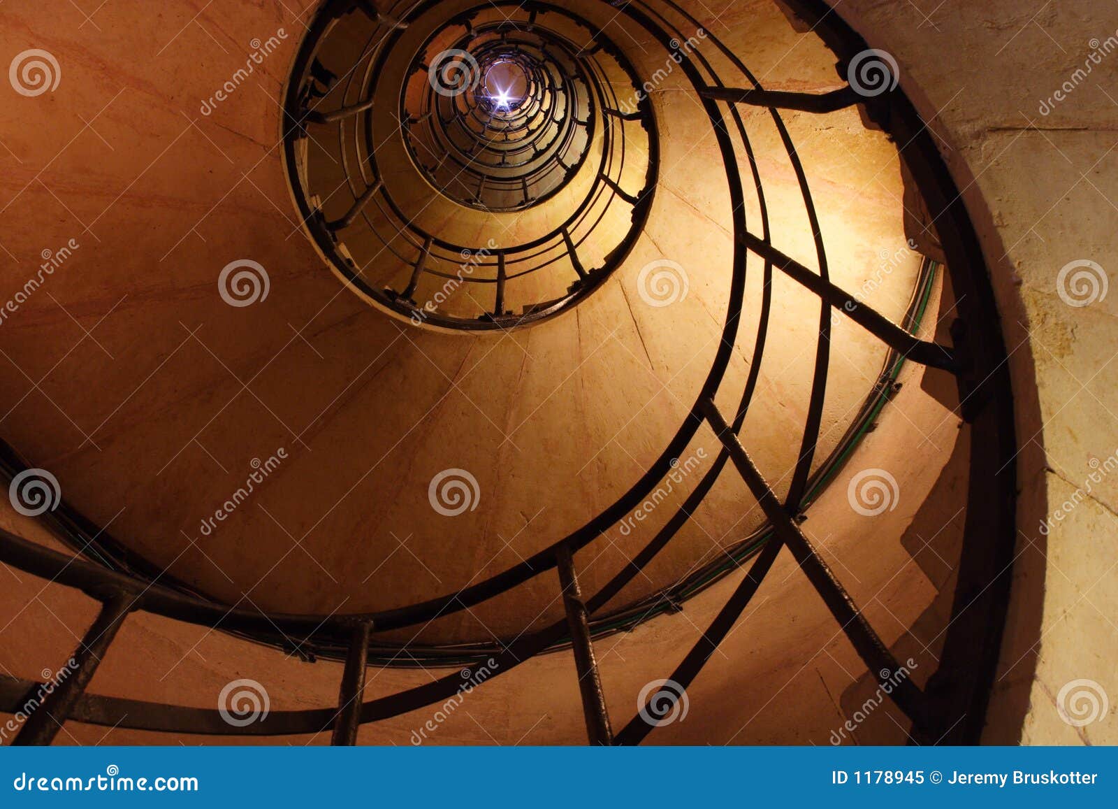 A Flash at the Top of the Spiral Stair Stock Image - Image of descent ...