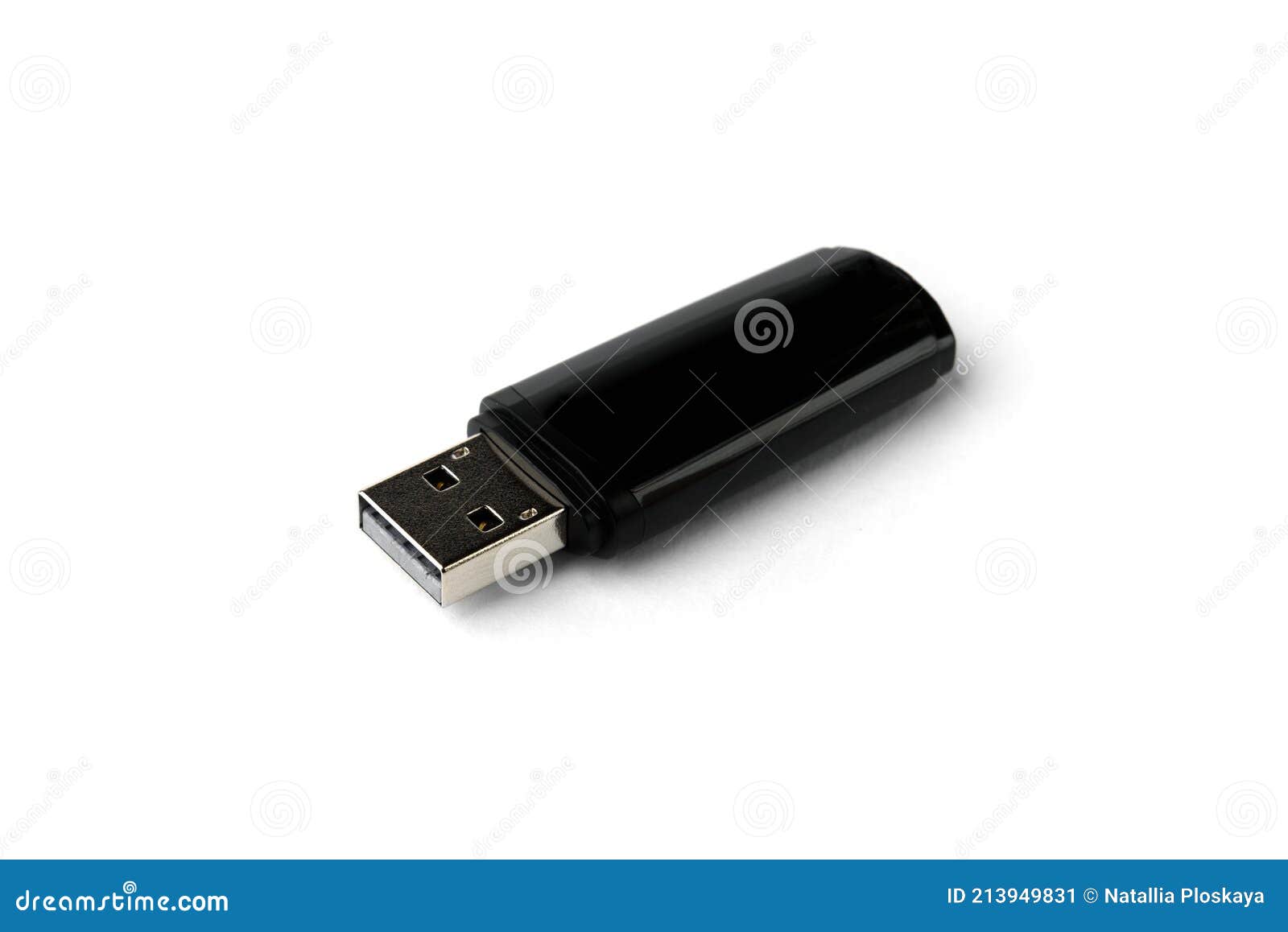 Flash Usb Negro Aislado Sobre Fondo Blanco. Imagen de archivo - Imagen ...