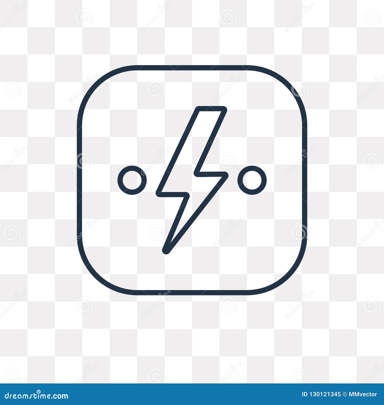 Flash Vector Icon Isolated on Transparent Background, Linear Fla Stock ...