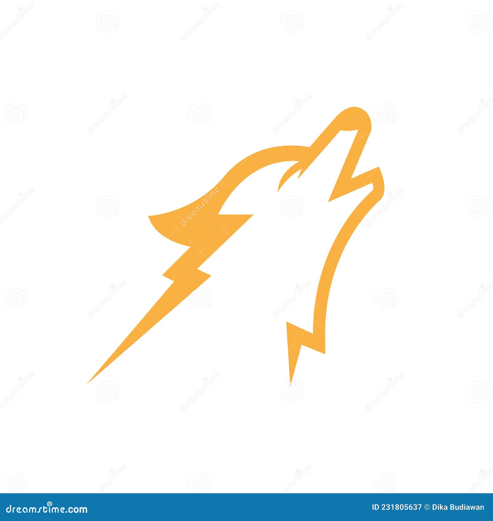 Flash Wolf Monogram Logo Design Stock Vector - Illustration of template ...