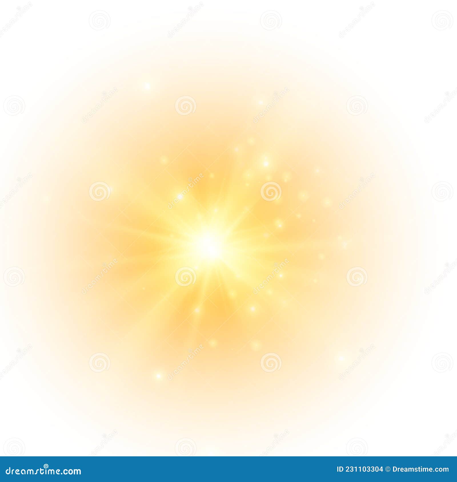 Flash Yellow Sun, Star Flashed with Sparkles. Stock Vector ...