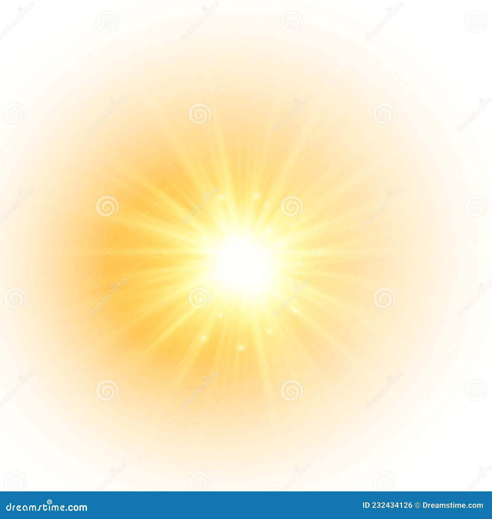 Flash Yellow Sun, Star Flashed with Sparkles. Stock Vector ...