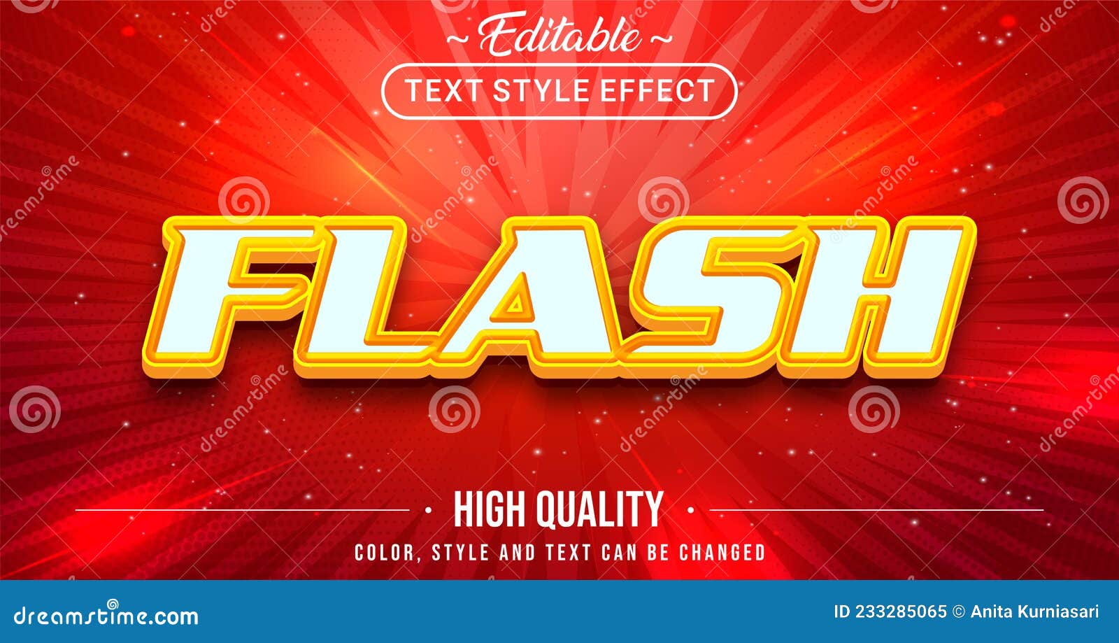 Flash Yellow Text Effect - Editable Text Effect Stock Vector ...