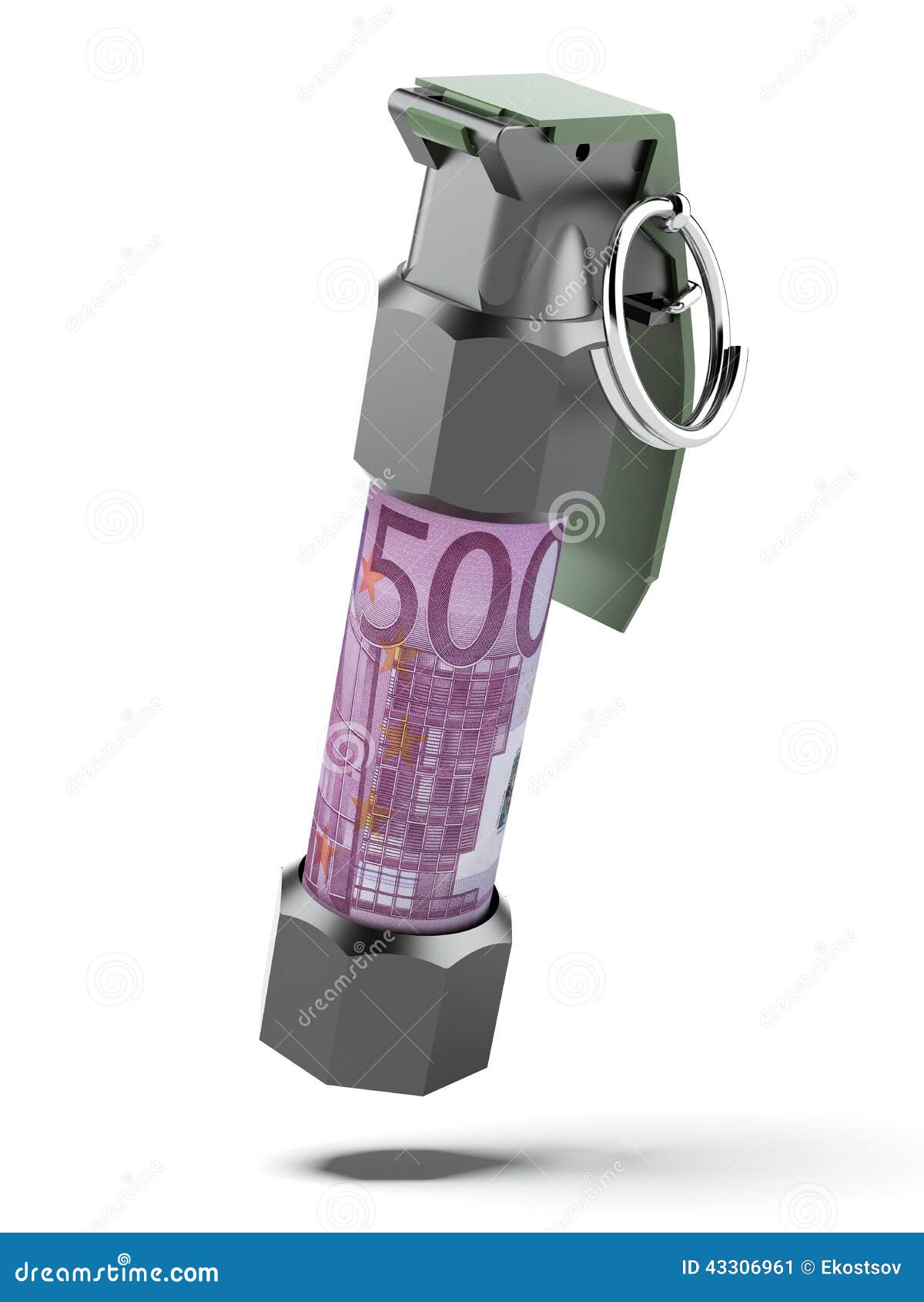 Flashbang Grenade with Stack of Euro Bills Stock Image - Image of cash ...