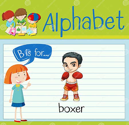 Flashcard Alphabet B is for Boxer Stock Vector - Illustration of ...