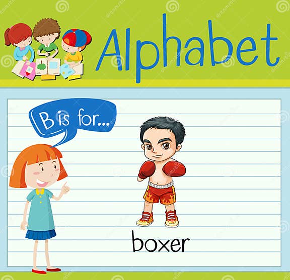 Flashcard Alphabet B is for Boxer Stock Vector - Illustration of ...
