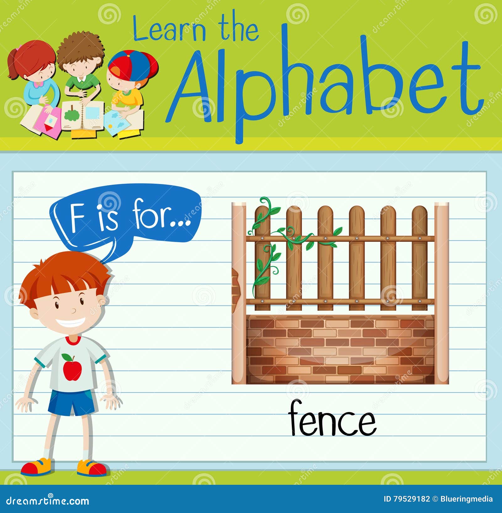 Flashcard Alphabet F is for Fence Stock Vector - Illustration of ...