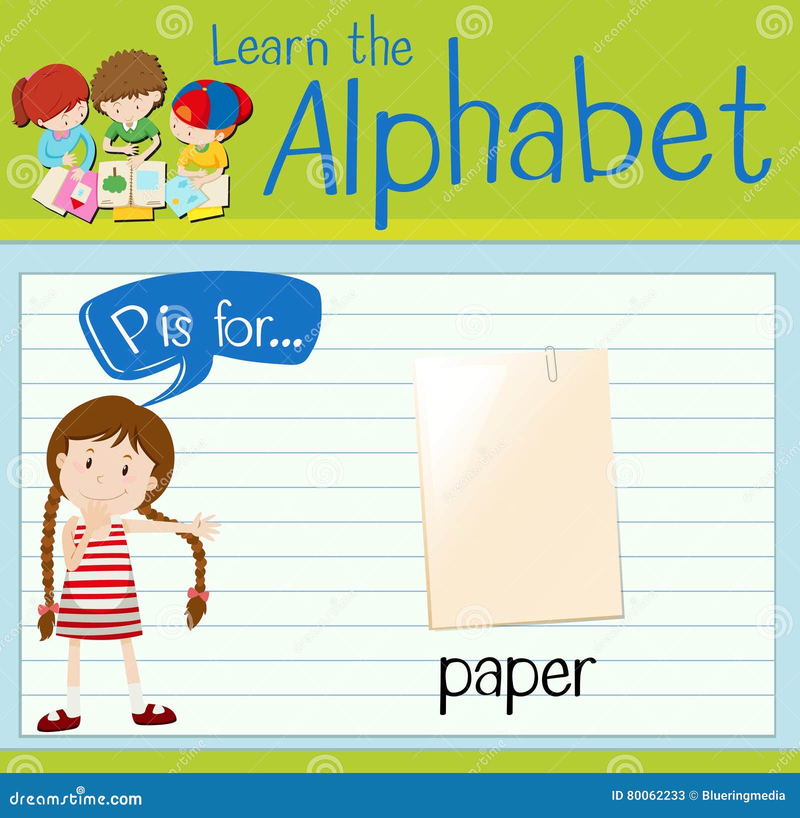 Flashcard Alphabet P is for Paper Stock Vector - Illustration of ...
