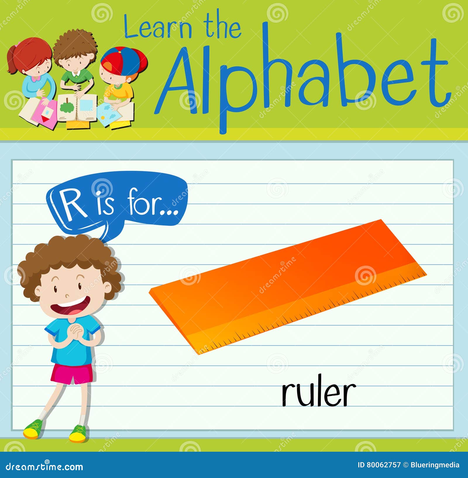 Flashcard Alphabet R Ruler Stock Illustrations – 10 Flashcard Alphabet ...