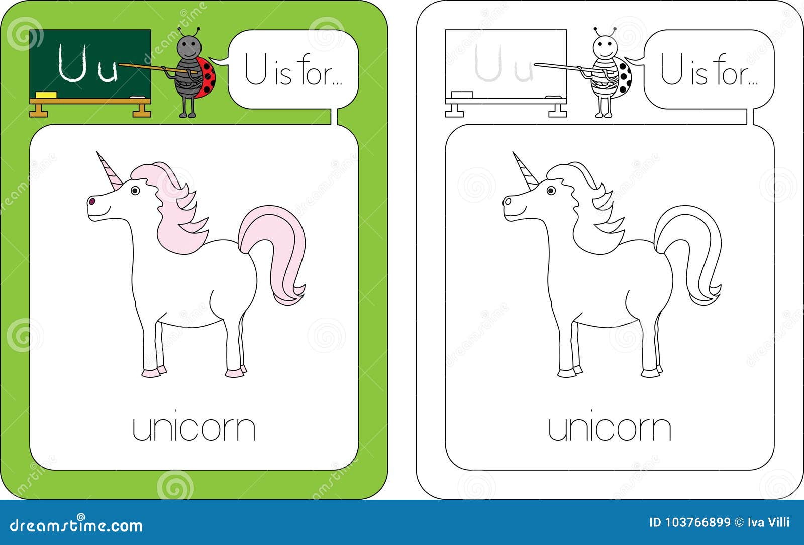 Flashcard letter U stock vector. Illustration of school - 103766899