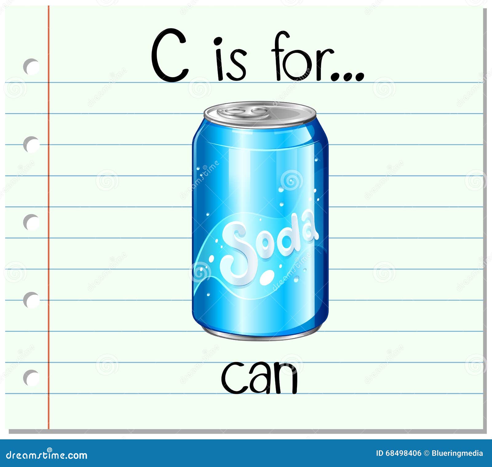 Flashcard Letter C is for Can Stock Vector - Illustration of alphabet ...
