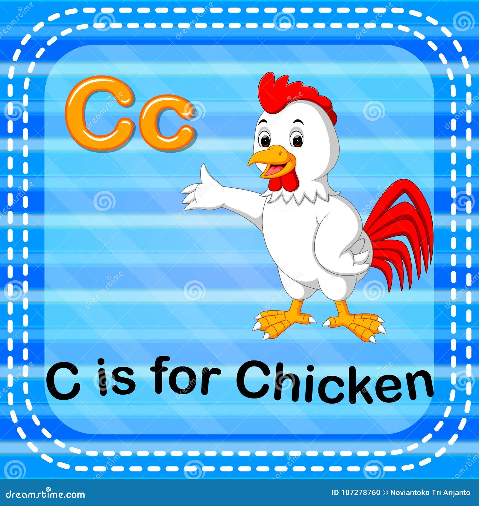 Flashcard Letter C is for Chicken Stock Vector - Illustration of card ...