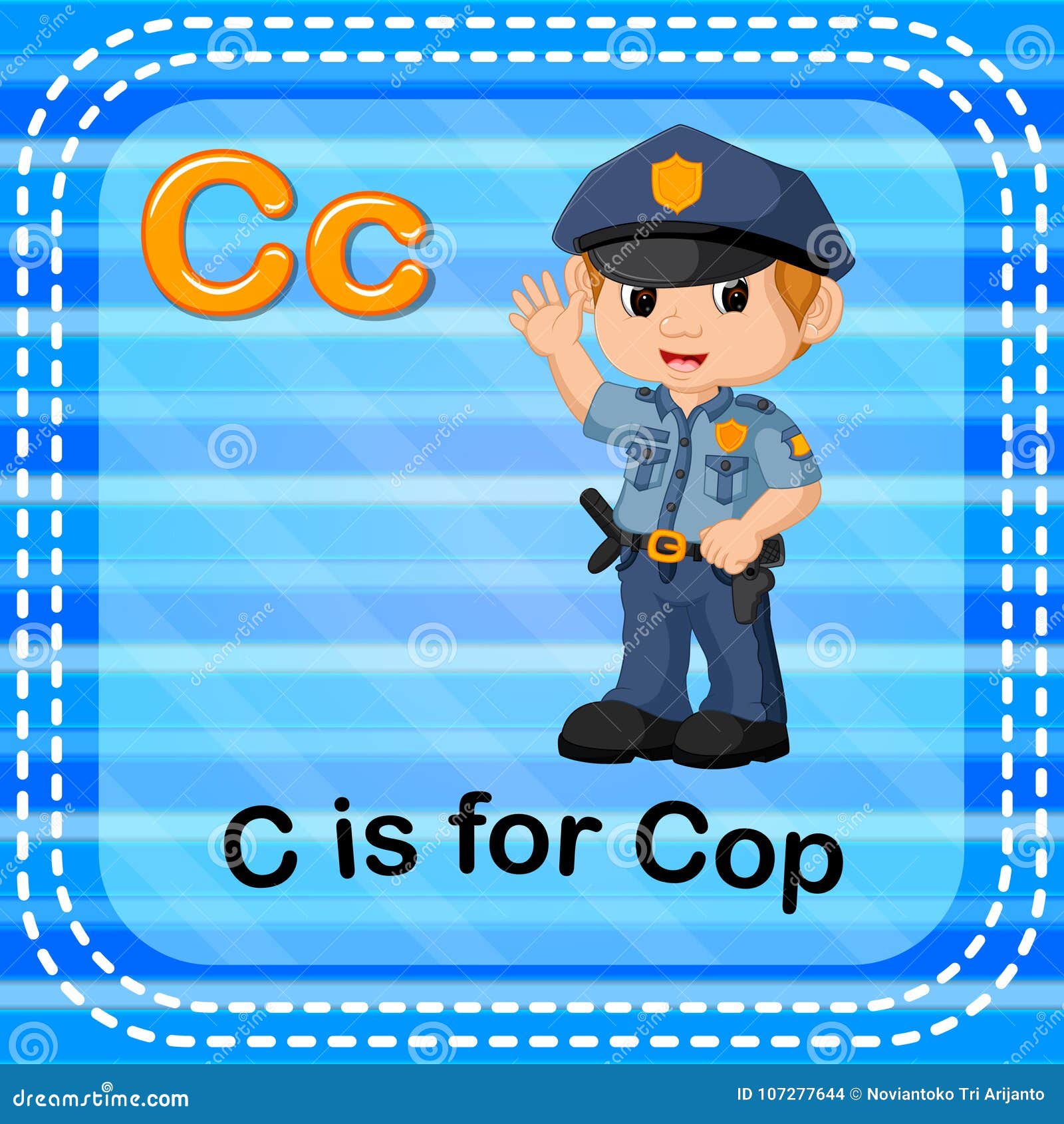 Words Policeman And Criminal Flashcard With Cartoon Characters ...