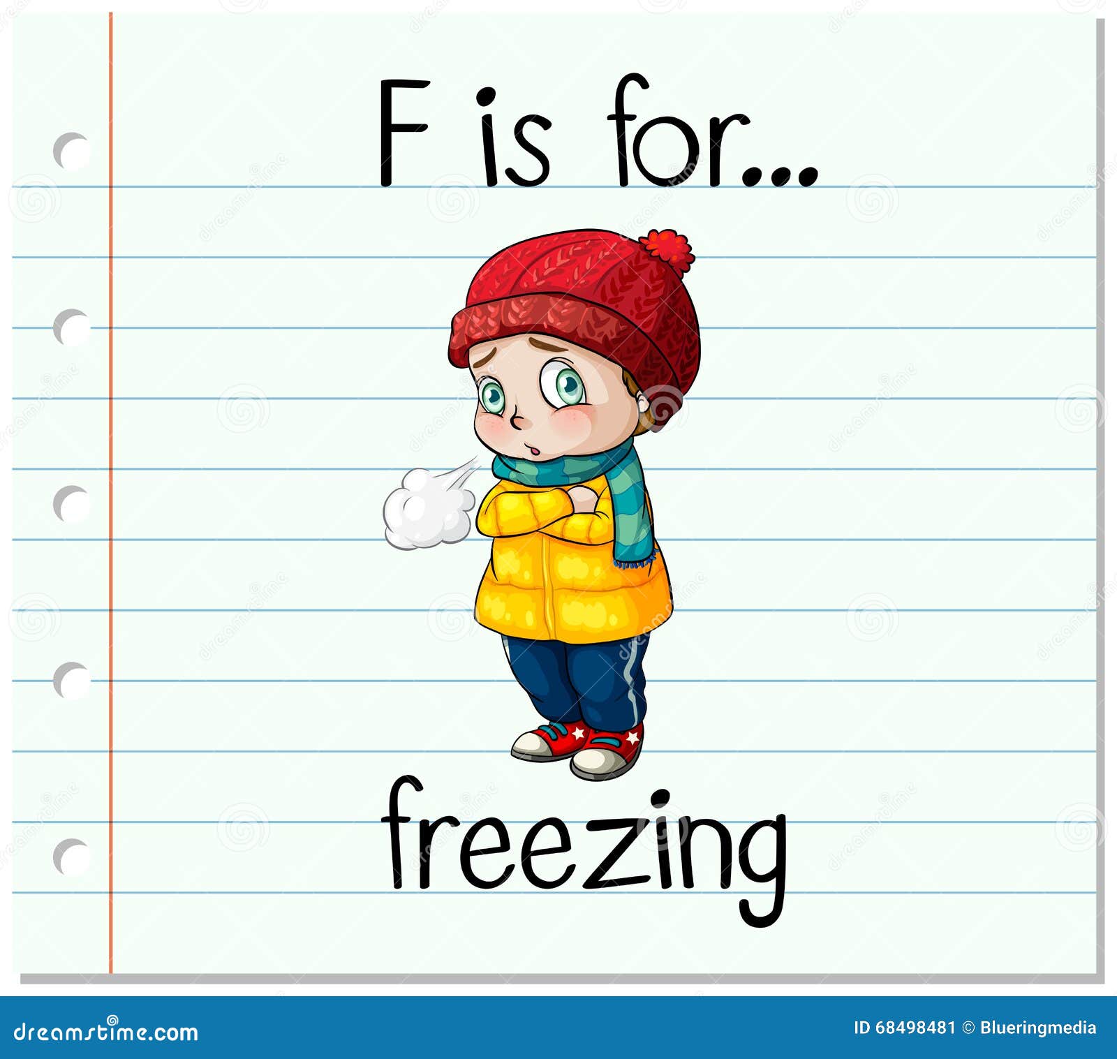 Flashcard Letter F is for Freezing Stock Vector - Illustration of flash ...