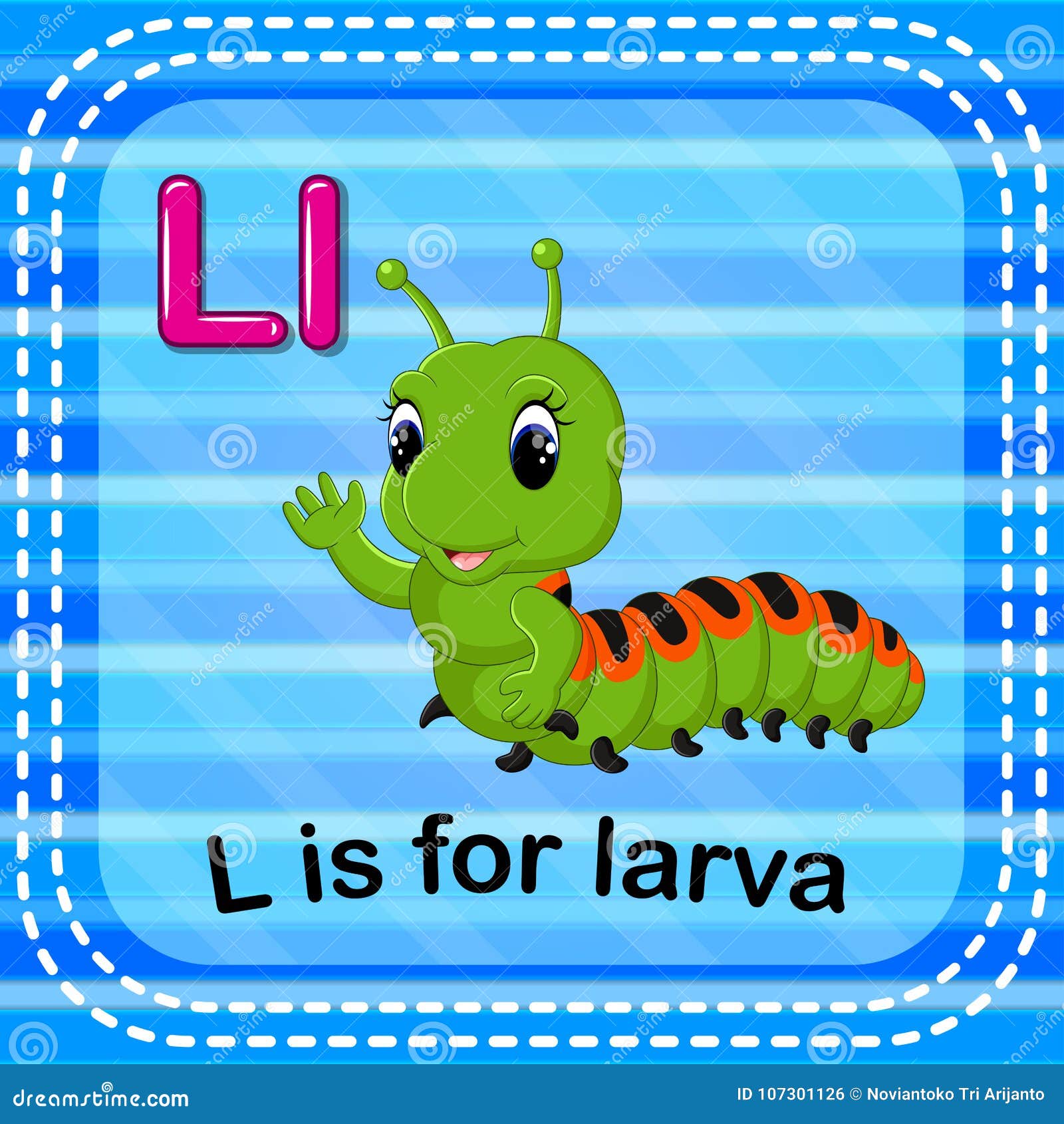 Flashcard Letter L is for Larva Stock Vector - Illustration of school ...