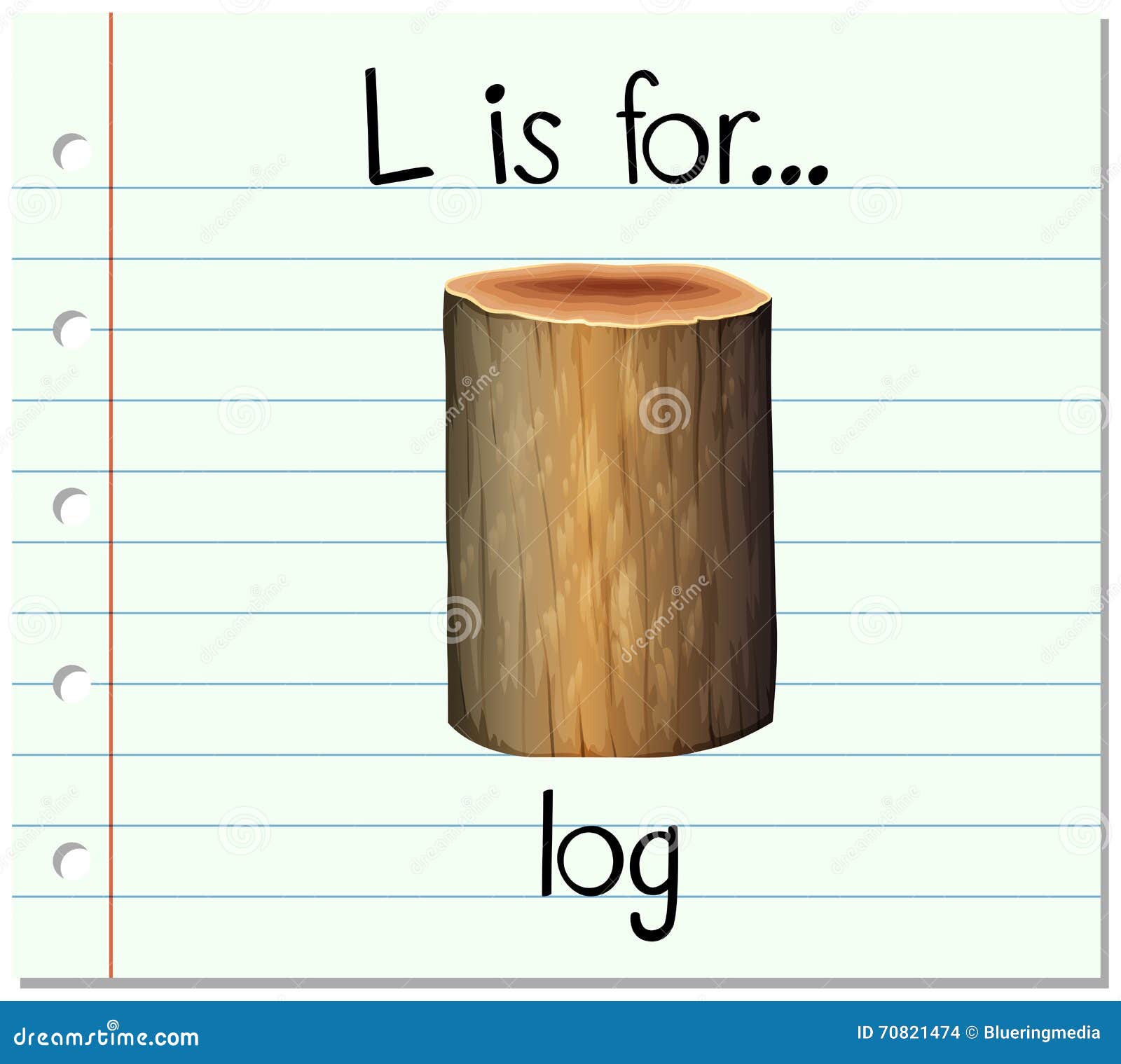 Flashcard Letter L is for Log Stock Vector - Illustration of cardboard ...