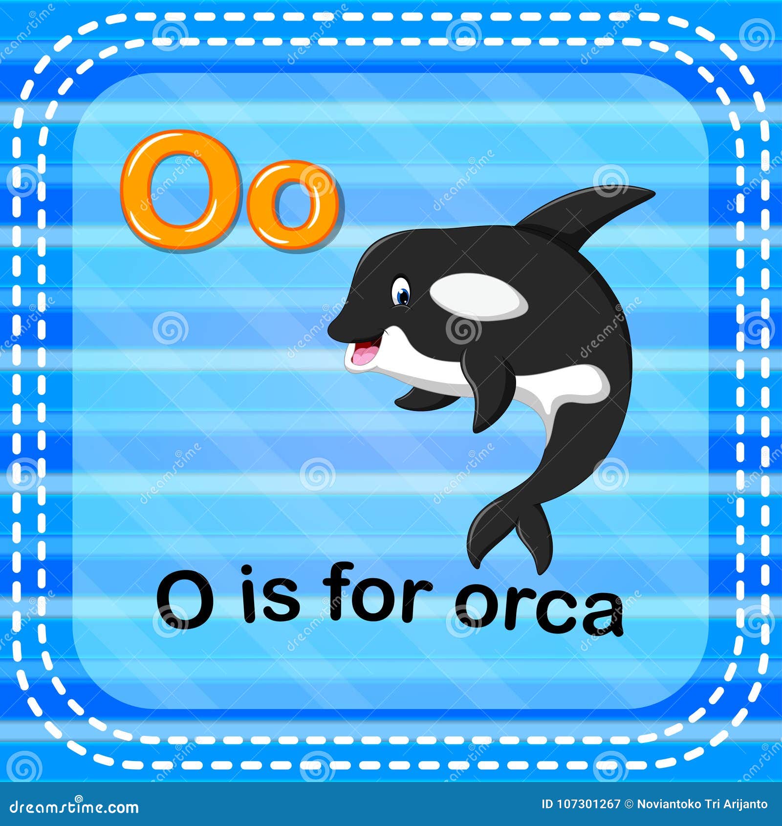 Flashcard Letter O is for Orca Stock Vector - Illustration of flashcard ...