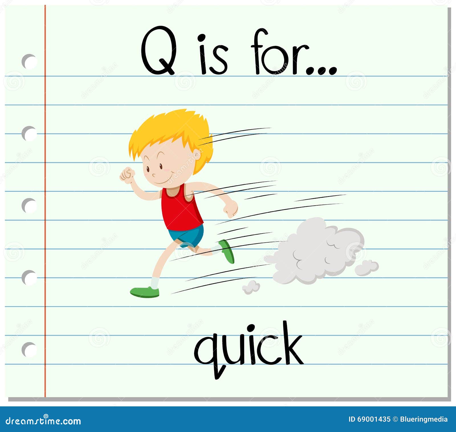 Flashcard Letter Q is for Quick Stock Vector - Illustration of letters ...