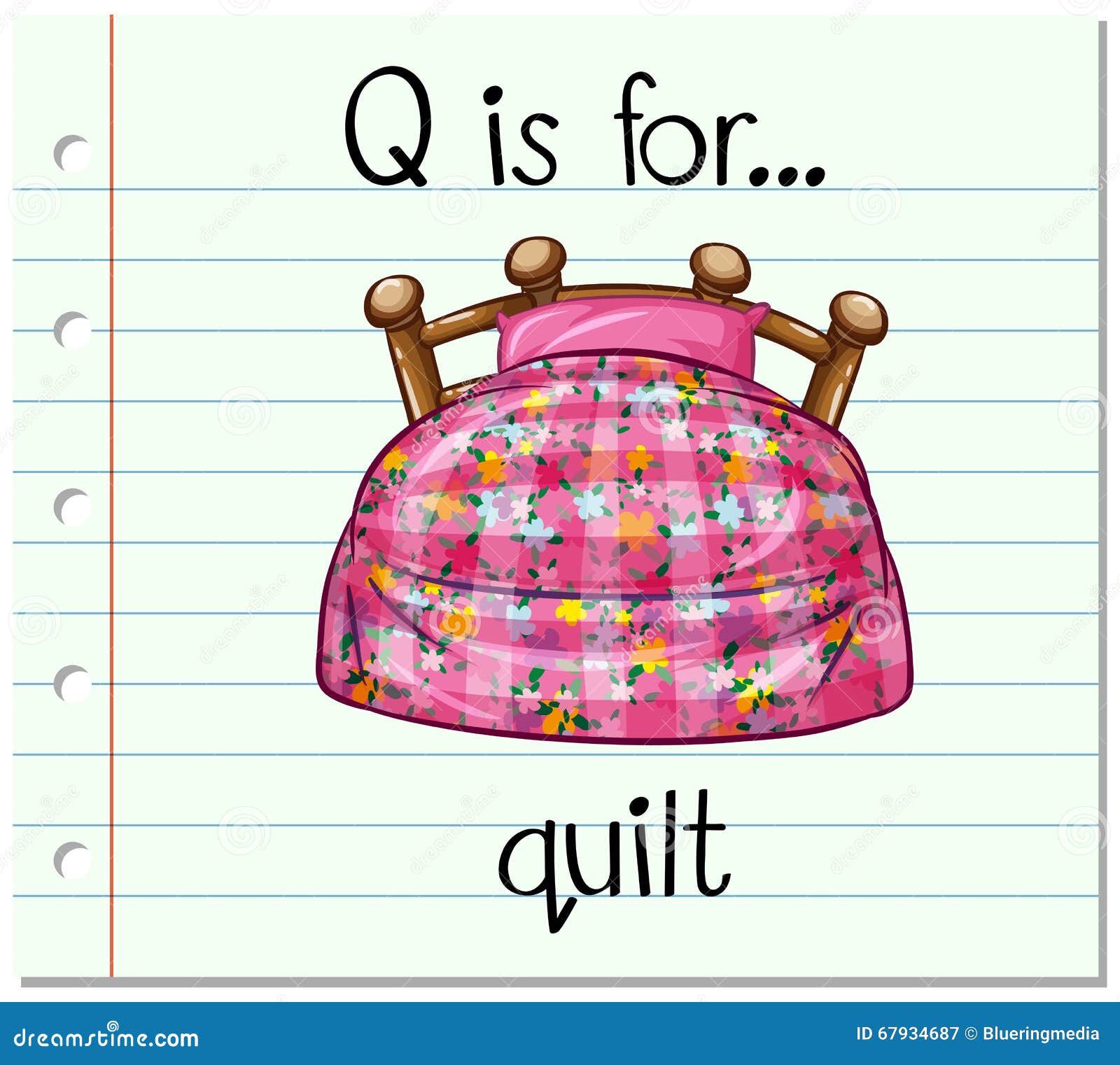 Flashcard Letter Q is for Quilt Stock Vector - Illustration of ...