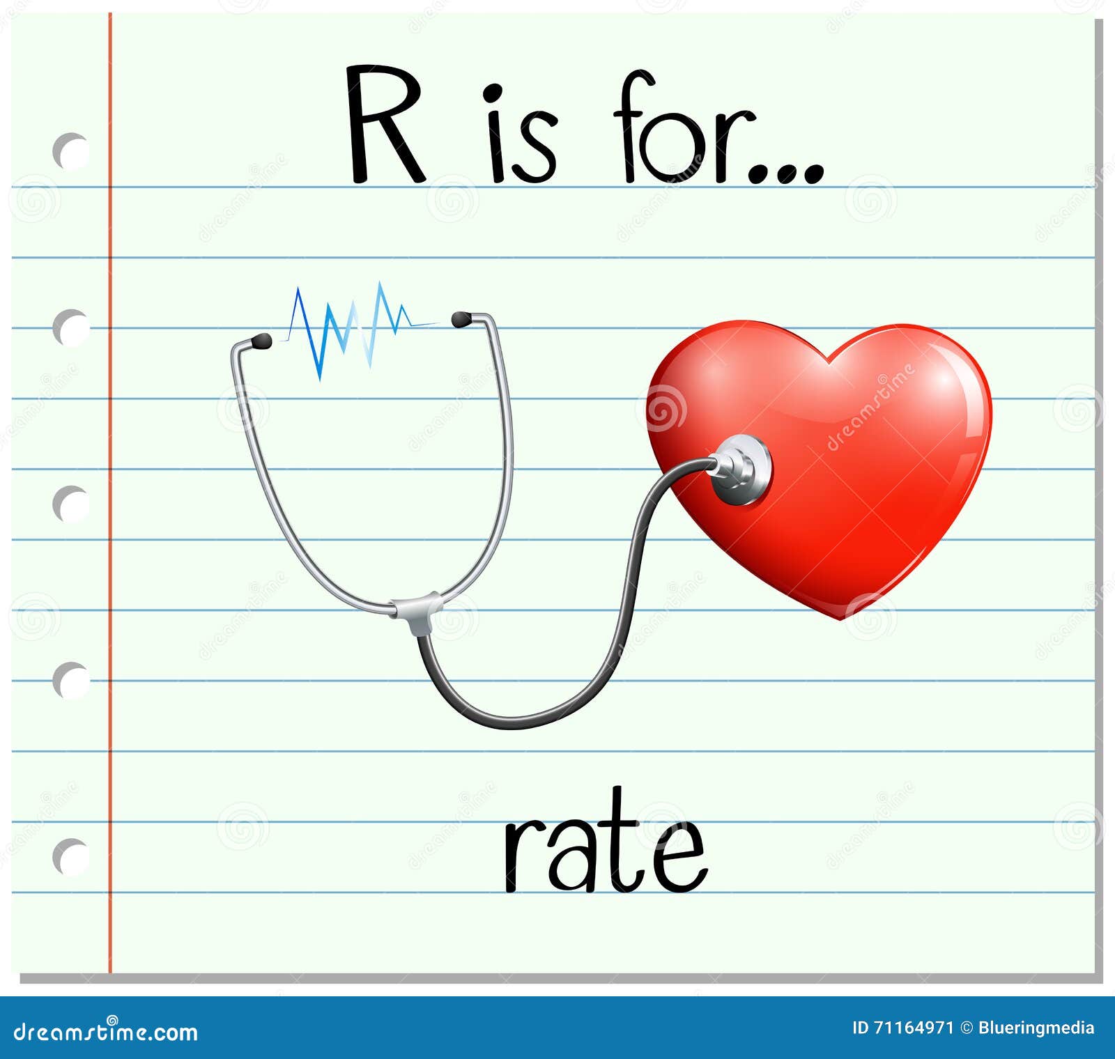 Flashcard Letter R is for Rate Stock Vector - Illustration of learn ...