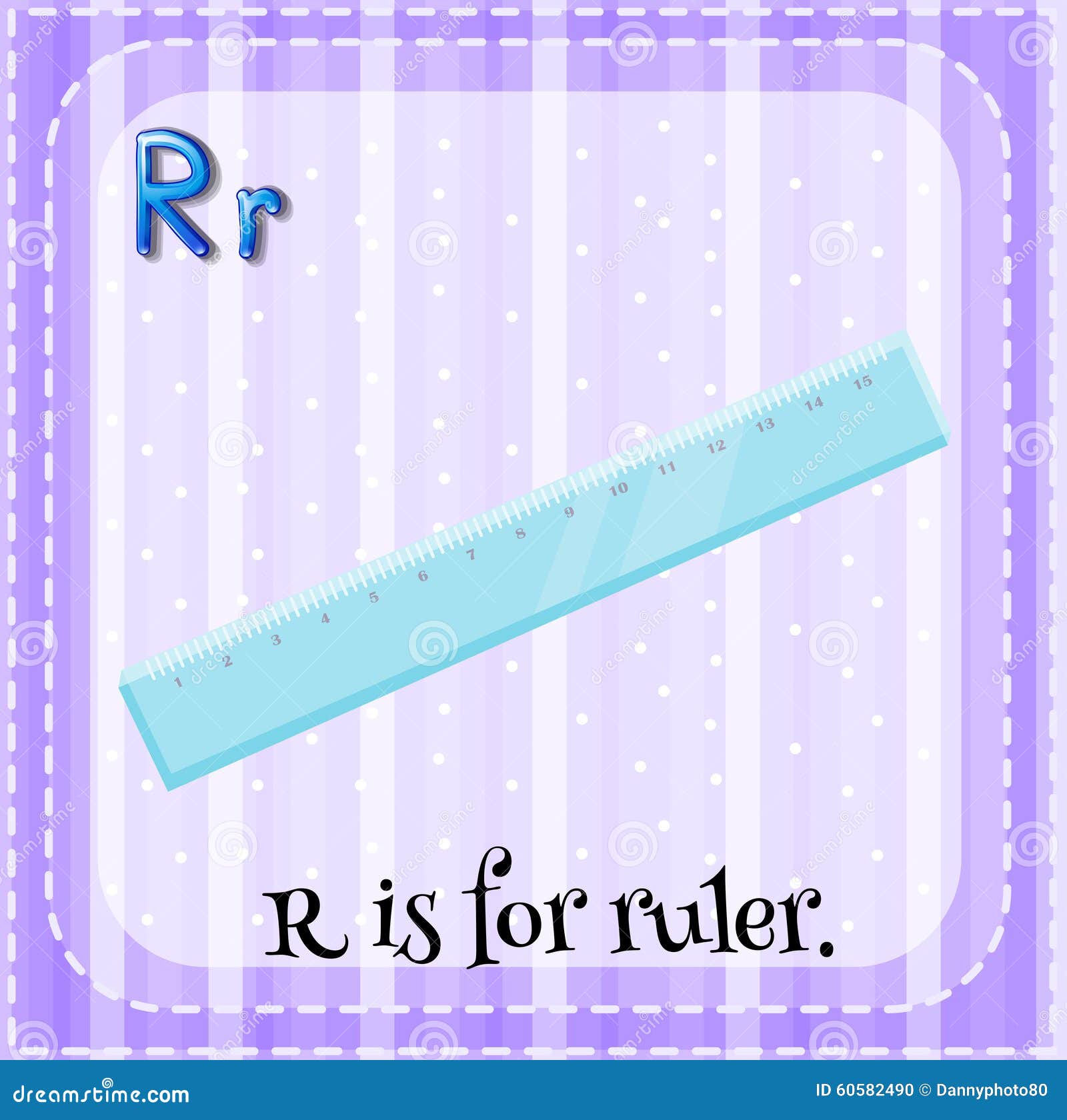 Flashcard Letter R is for Ruler Stock Illustration - Illustration of ...