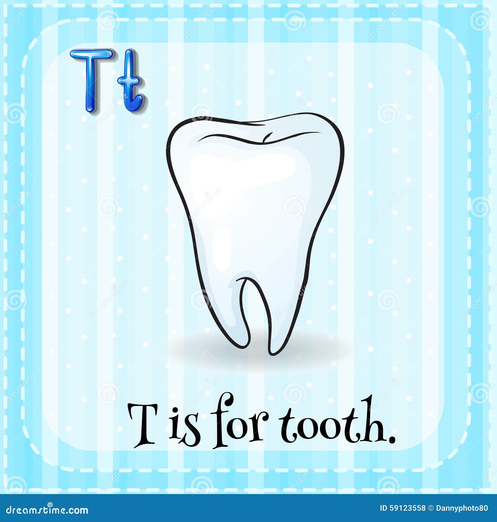 Flashcard Letter T Is For Tooth Stock Vector - Image: 59123558