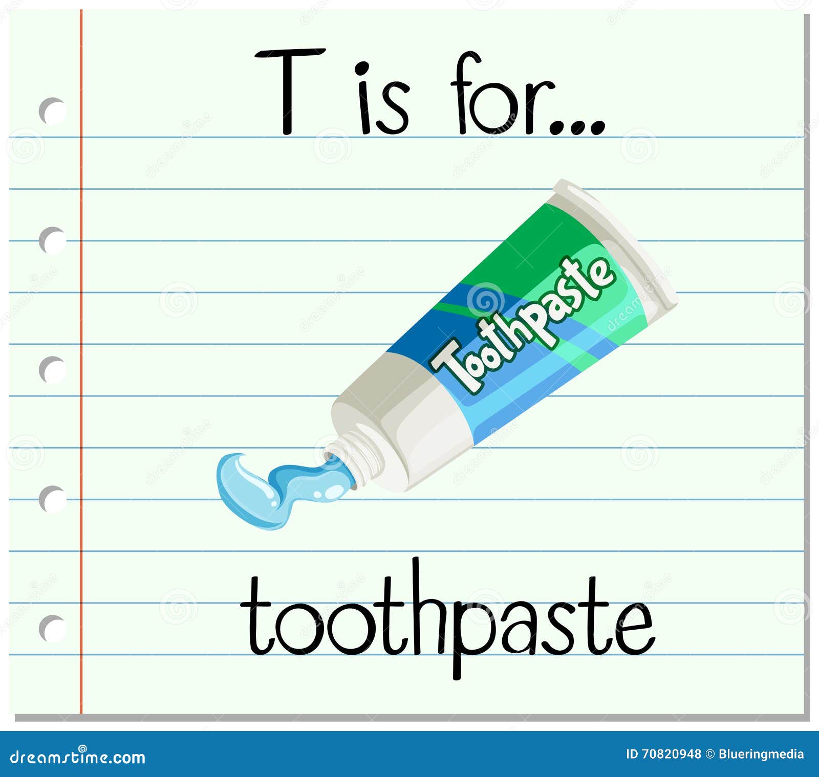 Flashcard Letter T is for Toothpaste Stock Vector - Illustration of ...