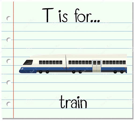 Flashcard Letter T is for Train Stock Vector - Illustration of drawing ...
