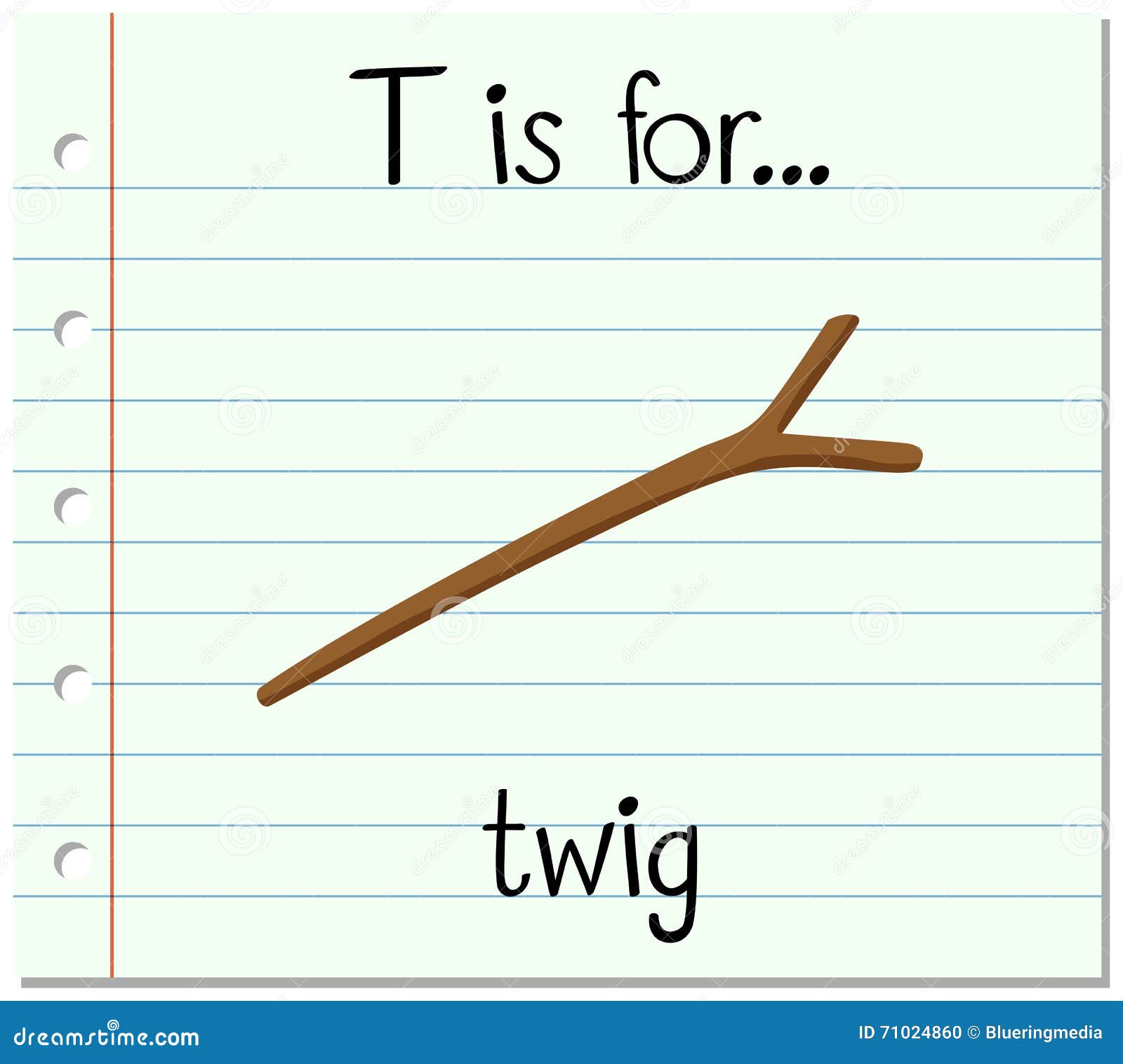 Flashcard Letter T is for Twig Stock Vector - Illustration of clipart ...