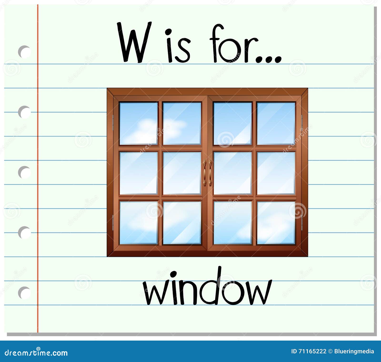 Flashcard Letter W Is For Window Stock Illustration - Illustration of ...