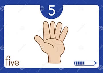 Flashcard number five stock vector. Illustration of kindergarten ...