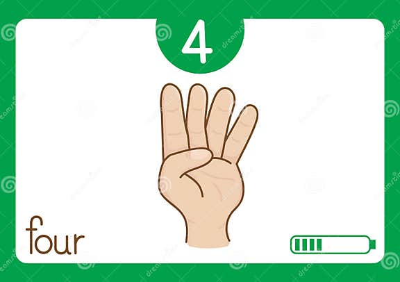 Flashcard number four stock vector. Illustration of cards - 116667366