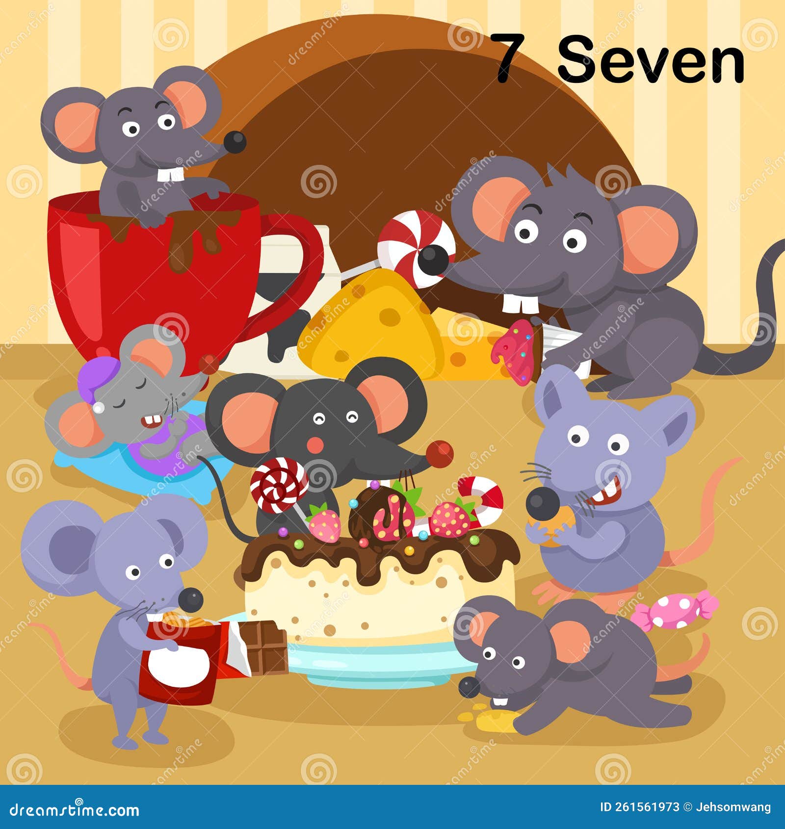 Flashcard Number Eight Cartoon Vector | CartoonDealer.com #116667491