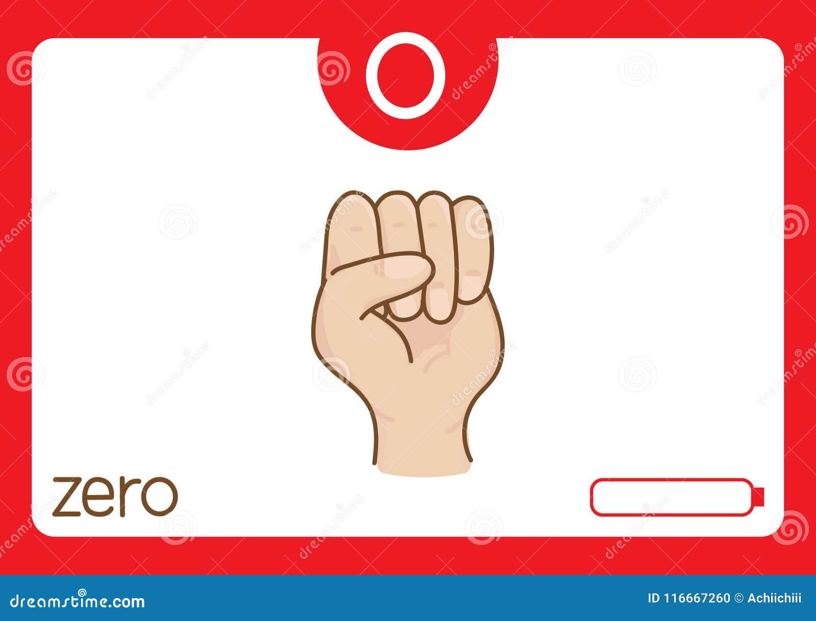 Flashcard numero zero illustrazione vettoriale. Illustrazione di ...