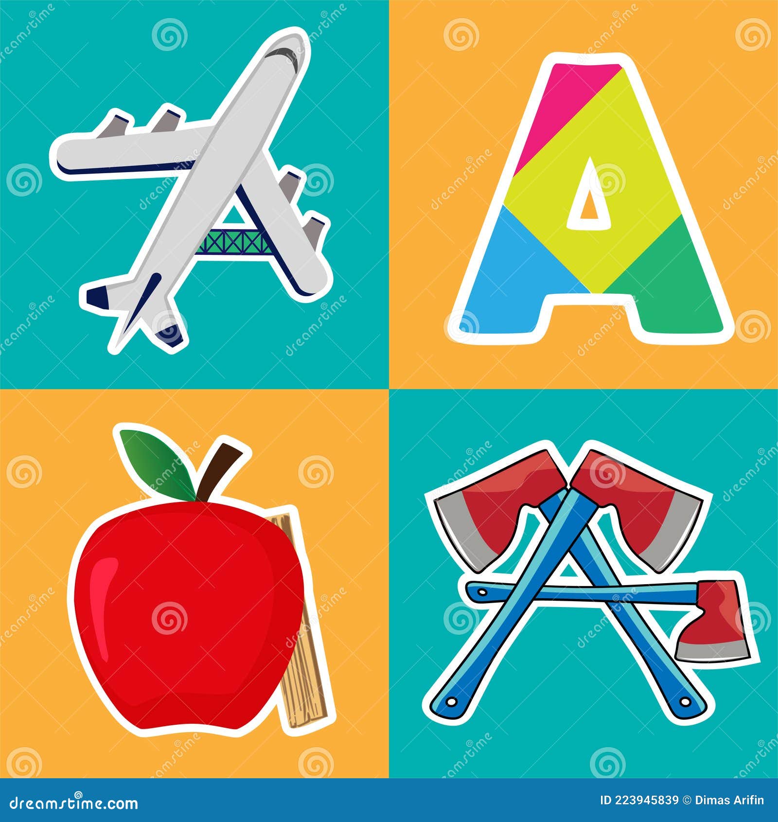 A Letter Flashcard Vector stock vector. Illustration of education ...