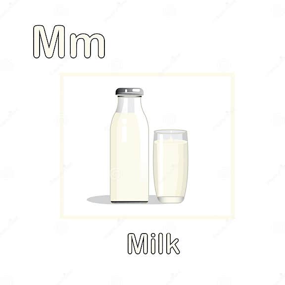 Flashcards Milk for Learning Alphabet Stock Illustration - Illustration ...